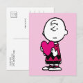 Peanuts | Valentine's Day | Heart Charlie Brown Postcard | Zazzle