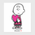 Peanuts | Valentine's Day | Heart Charlie Brown Sticker | Zazzle