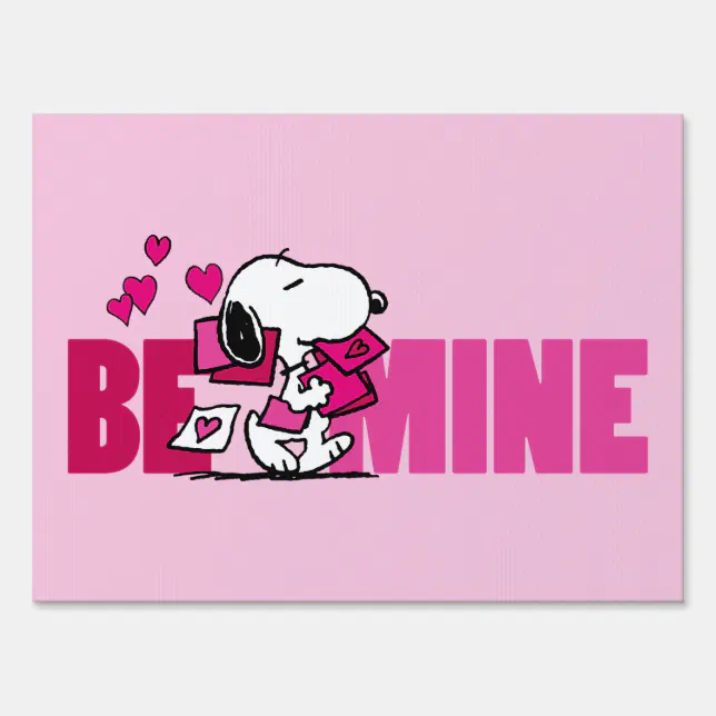 Peanuts | Valentine's Day | Snoopy Be Mine Sign | Zazzle