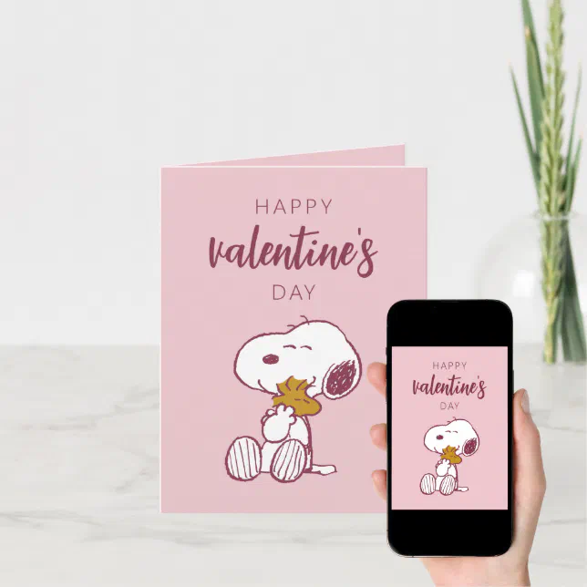 Peanuts | Valentine's Day | Snoopy Heart Hug Card | Zazzle