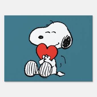 Peanuts | Valentine's Day | Snoopy Heart Hug Sign | Zazzle