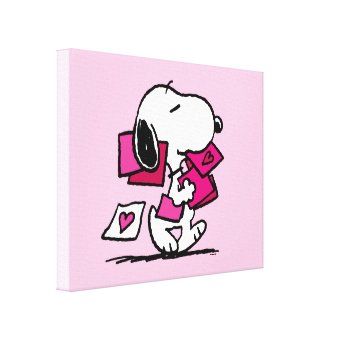Peanuts | Valentine's Day | Snoopy With Valentines Canvas Print | Zazzle