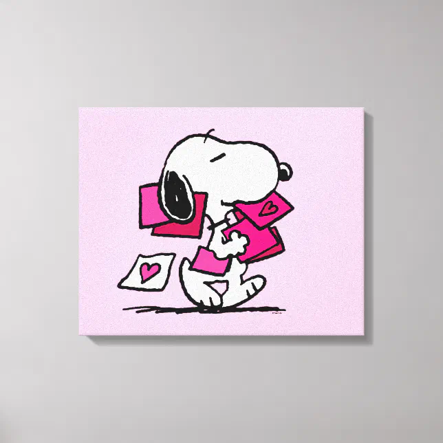 Peanuts | Valentine's Day | Snoopy With Valentines Canvas Print | Zazzle