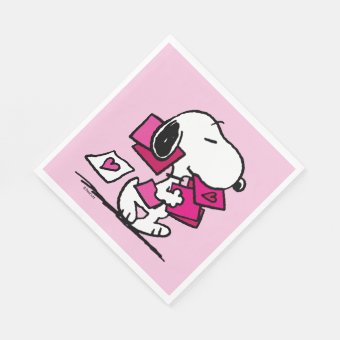 Peanuts | Valentine's Day | Snoopy With Valentines Napkins | Zazzle