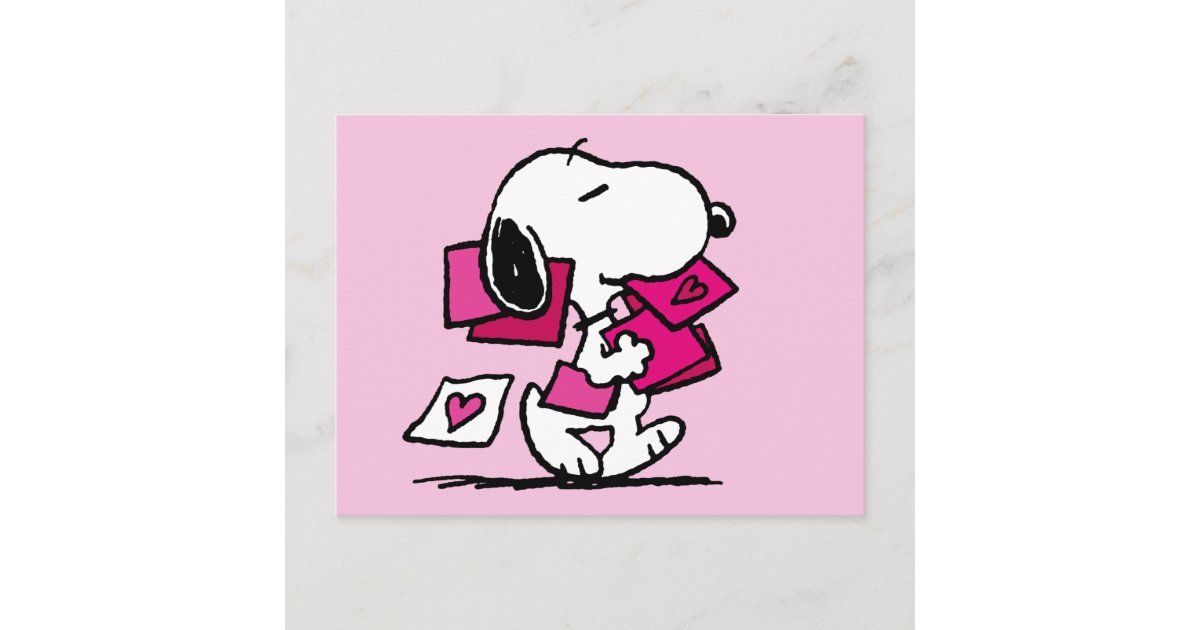 Peanuts | Valentine's Day | Snoopy With Valentines Postcard | Zazzle