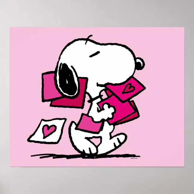 Peanuts | Valentine's Day | Snoopy With Valentines Poster | Zazzle