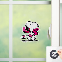 Peanuts | Valentine's Day | Snoopy With Valentines Window Cling | Zazzle