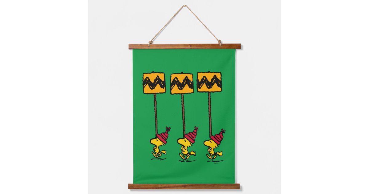 Peanuts | Woodstock & Friends Sign March Hanging Tapestry | Zazzle