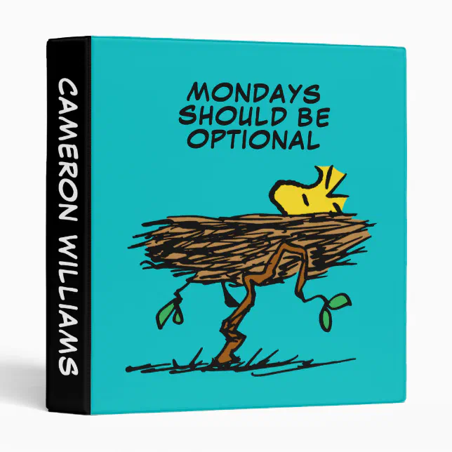 Peanuts | Woodstock Napping 3 Ring Binder | Zazzle