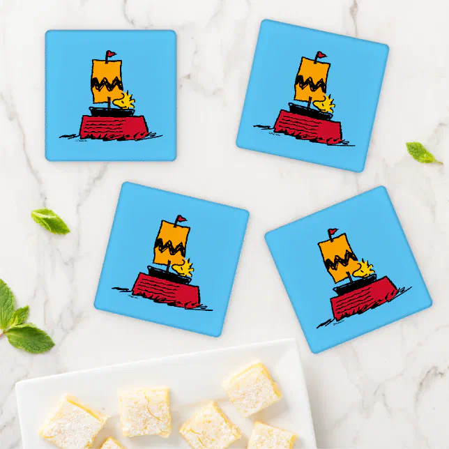 Peanuts | Woodstock Snoopy Dish Sail Boat Coaster Set | Zazzle