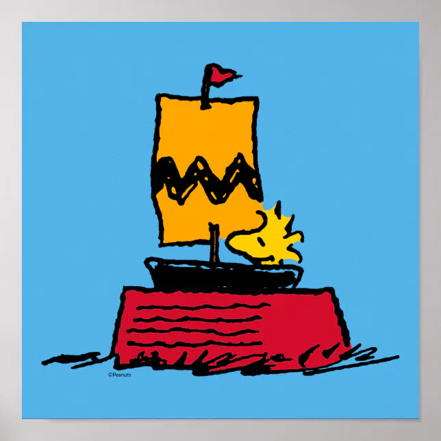 Peanuts | Woodstock Snoopy Dish Sail Boat Poster | Zazzle