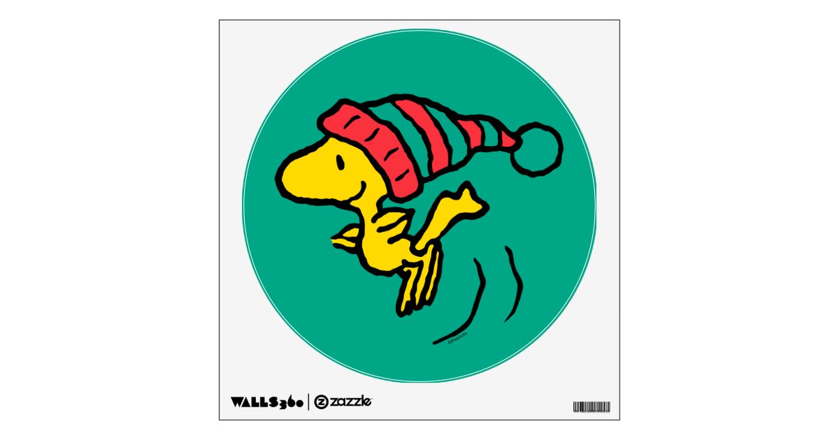 Peanuts | Woodstock Winter Beanie Cap Wall Decal | Zazzle
