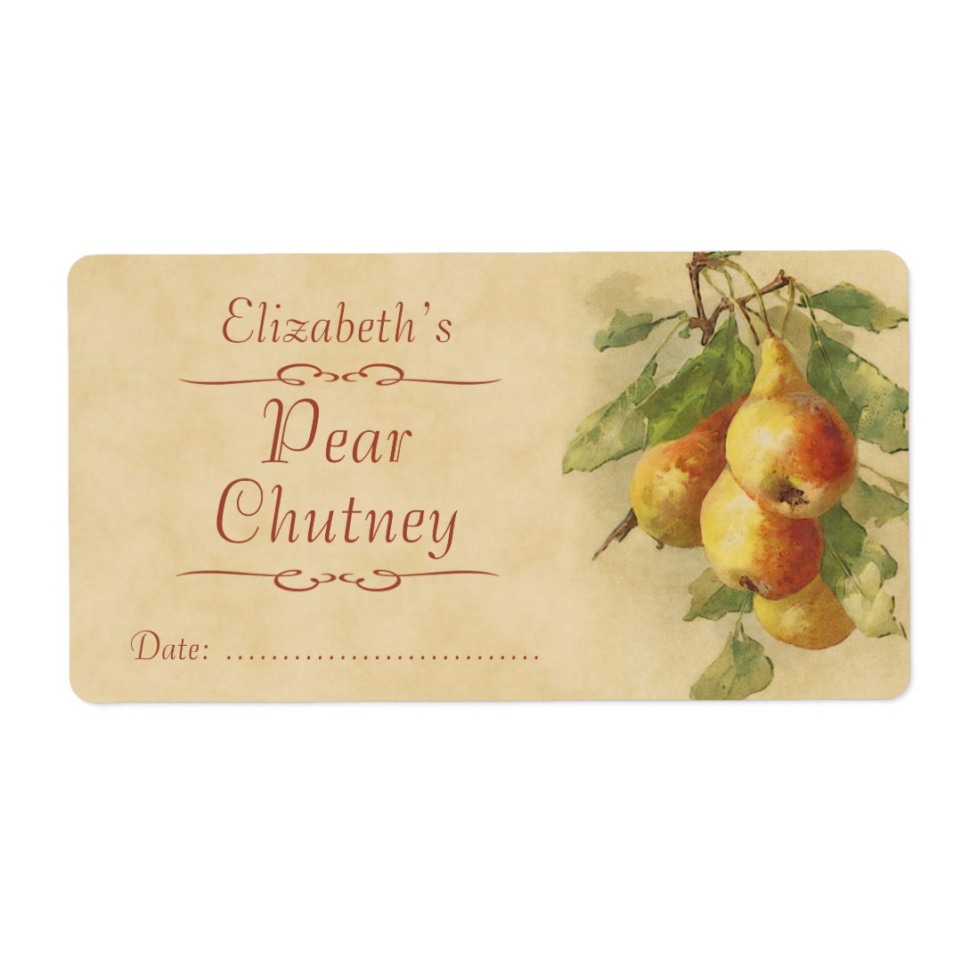 Pear Canning label | Zazzle