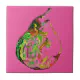 Pear fruit pop art watercolour illustration tile | Zazzle