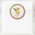 Pear Preserve with Kraft paper border Food Label | Zazzle