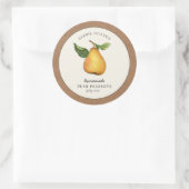 Pear Preserve with Kraft paper border Food Label | Zazzle