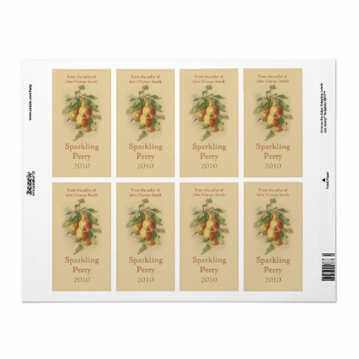 Pear wine bottle label | Zazzle