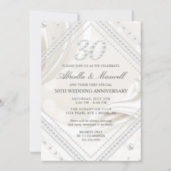 Pearl 30th Anniversary Invitation | Zazzle