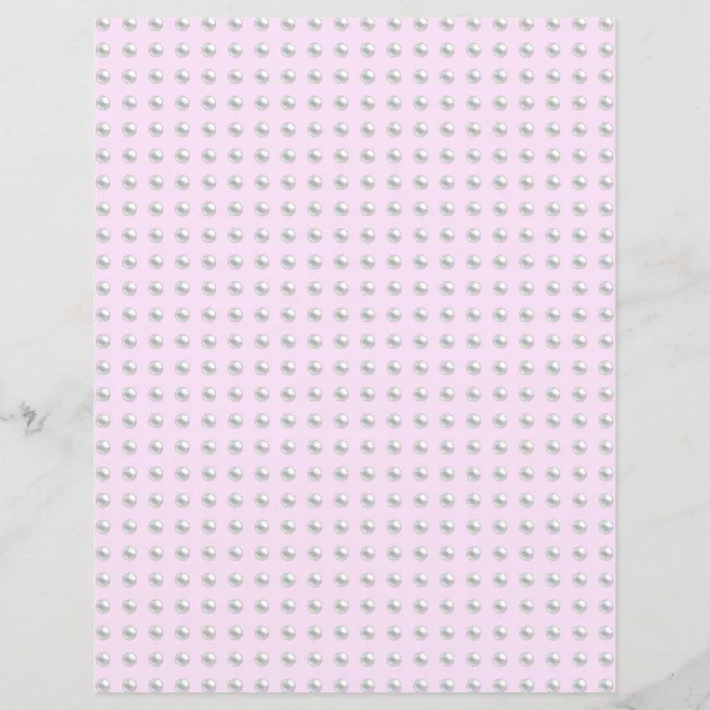 Pearl Beads Scrapbook Paper | Zazzle