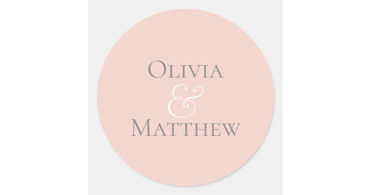 Pearl Blush Personalized Classic Round Sticker | Zazzle