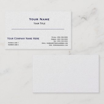 Pearl Finish Business Card Template | Zazzle