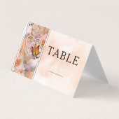 Pearl Heart Orange Floral Butterfly Table Numbers | Zazzle