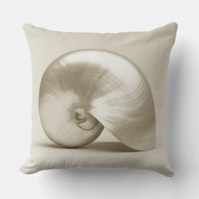 Pearl Nautilus Seashell Throw Pillow | Zazzle