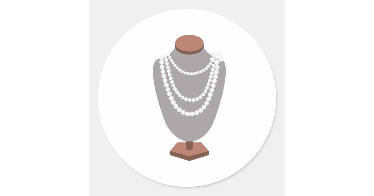 Pearl Necklace Classic Round Sticker | Zazzle