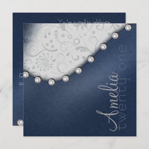Pearl Square Birthday Invitation | Zazzle