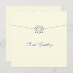 Pearl Wedding Anniversary with Diamonds & Pearls Invitation | Zazzle