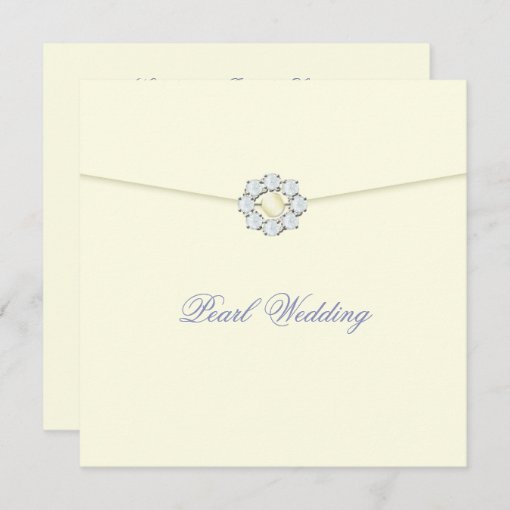 Pearl Wedding Anniversary with Diamonds & Pearls Invitation | Zazzle