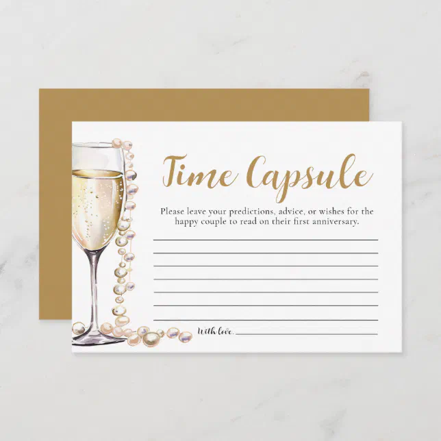 Pearls and Prosecco Bridal Shower Time Capsule Invitation | Zazzle