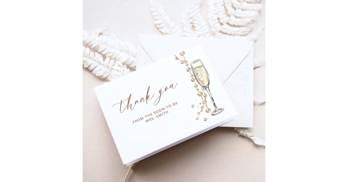 Pearls And Prosecco Thank You Card | Zazzle