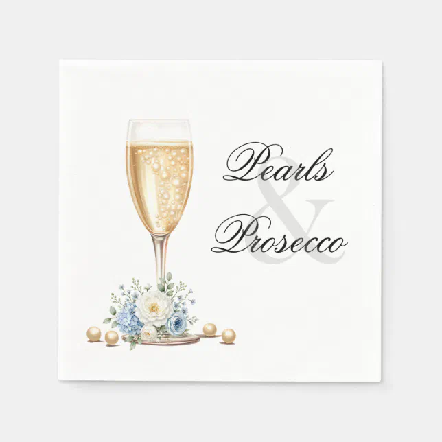 Pearls Blue Hydrangea Paper Napkins | Zazzle