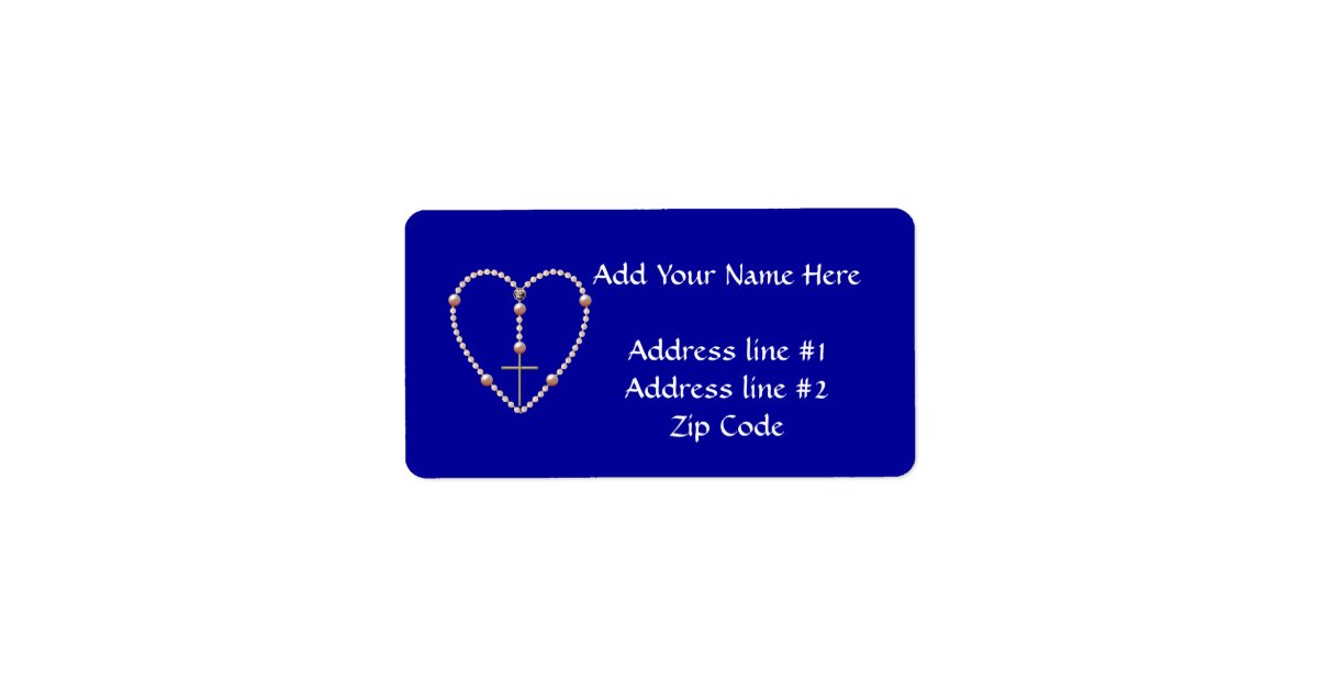 "Pearls" heart shaped Rosary Label | Zazzle