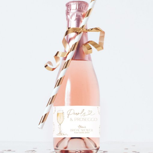 Pearls & Prosecco Bridal Shower, Bridal Brunch Sparkling Wine Label ...