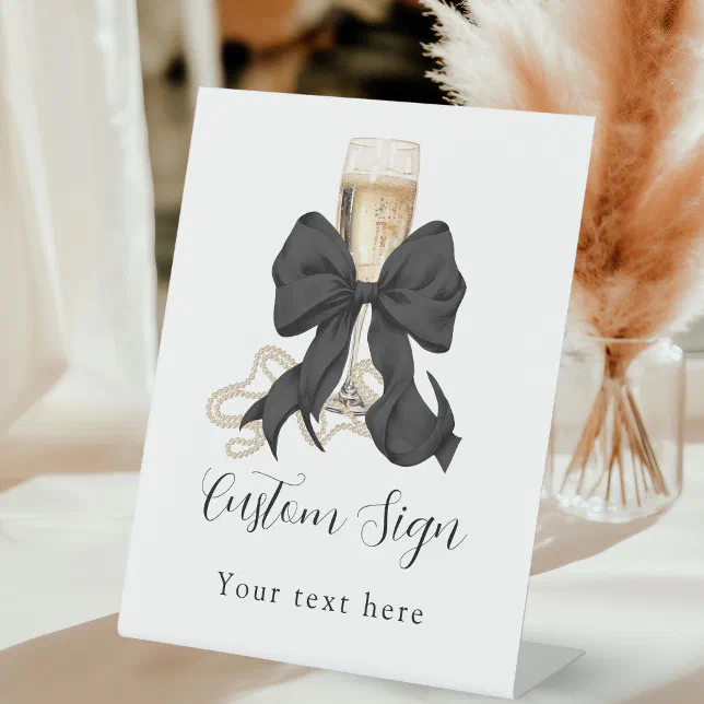 Pearls & Prosecco Bridal Shower Custom Sign | Zazzle