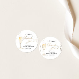 Pearls & Prosecco Bridal Shower Favor Sticker | Zazzle