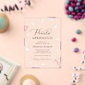 Pearls & Prosecco Pink Transparent Bridal Shower Acrylic Invitations ...