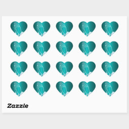 Pearly Praying Hands Heart Sticker | Zazzle