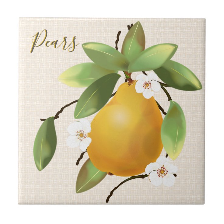 Pears Fruit Ceramic Tile | Zazzle