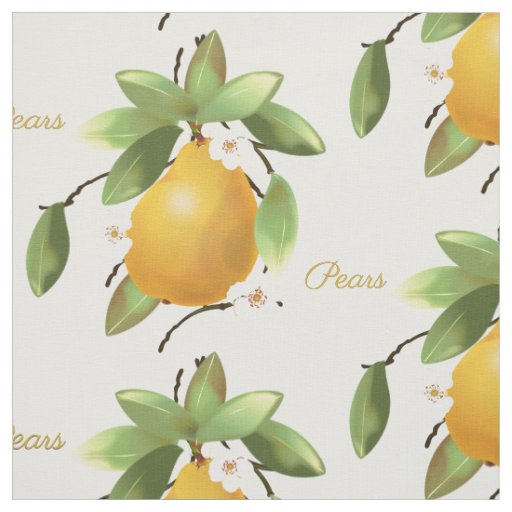 Pears Fruit Fabric | Zazzle