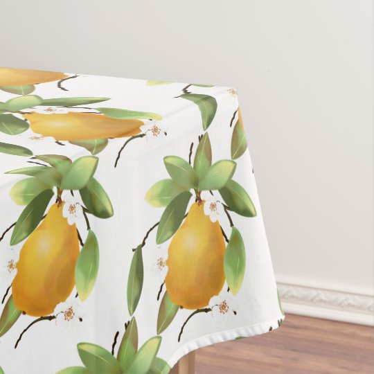 Pears with Flowers Tablecloth | Zazzle.com
