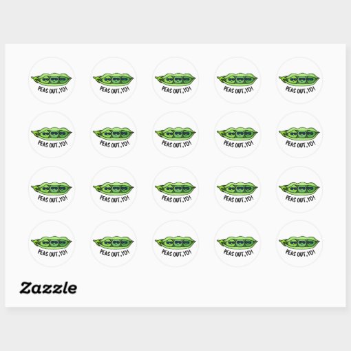 Peas Out Yo Funny Peas Pun Classic Round Sticker | Zazzle