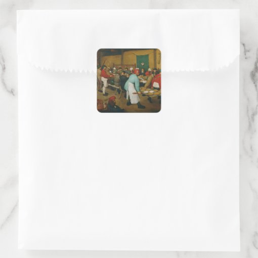 Peasant Wedding , 1568 Square Sticker | Zazzle