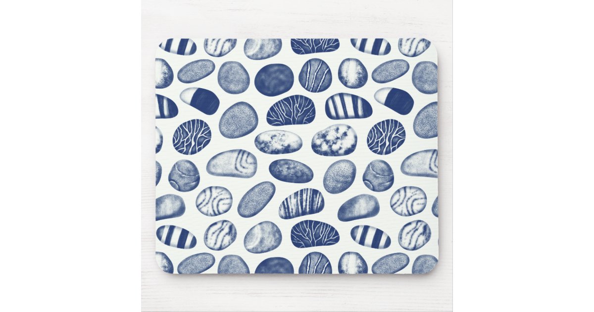 Pebble Pattern - Cyanotype Effect Mouse Pad | Zazzle