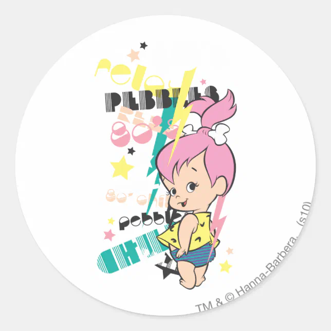 PEBBLES™ 80s Punk Classic Round Sticker | Zazzle