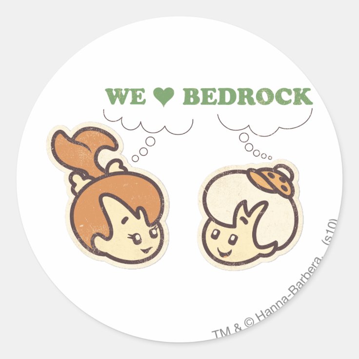 PEBBLES™ and Bam Bam Love Bedrock Classic Round Sticker | Zazzle