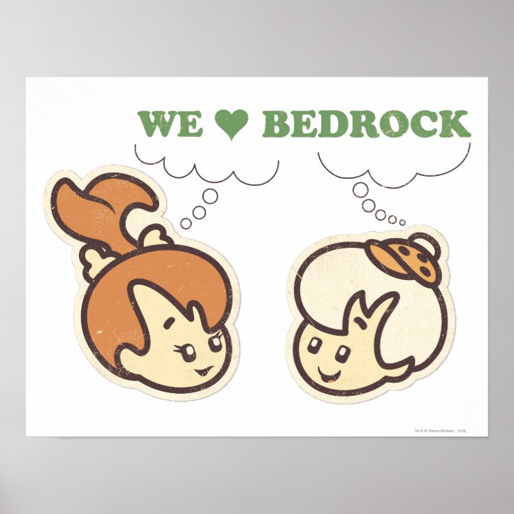 PEBBLES™ and Bam Bam Love Bedrock Poster | Zazzle