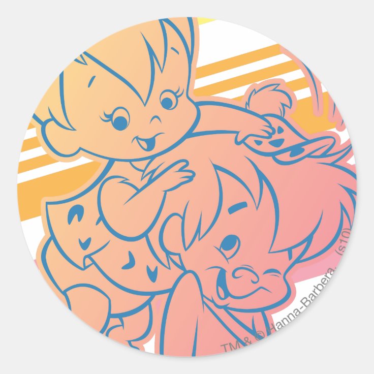 PEBBLES™ Grooming Bam Bam Classic Round Sticker | Zazzle